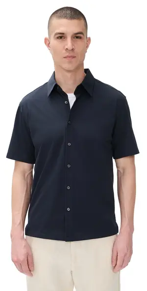 Theory Structure Knit Irving Short Sleeve Shirt