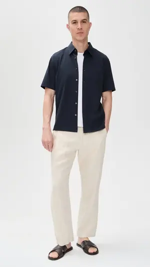 Theory Structure Knit Irving Short Sleeve Shirt