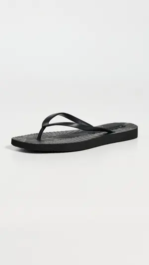 VELOUR Tapered Flip Flops - Black