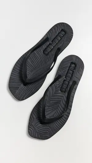VELOUR Tapered Flip Flops - Black