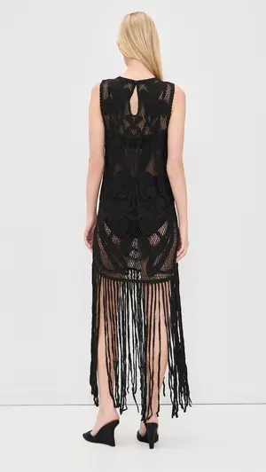 THE GARMENT Kim Fringed Crochet Dress