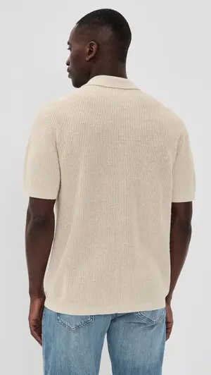 Onia Silk Linen Camp Shirt - Melange Taupe