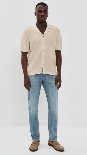 Onia Silk Linen Camp Shirt - Melange Taupe