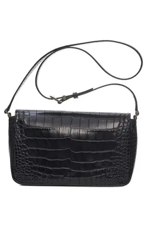 TOM FORD Small Aube Croc-embossed Leather Shoulder Bag - Black