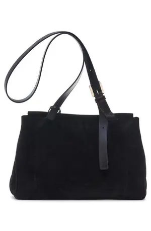 TOM FORD Medium Suede Besace Shoulder Bag - Black