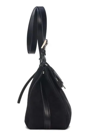 TOM FORD Medium Suede Besace Shoulder Bag - Black