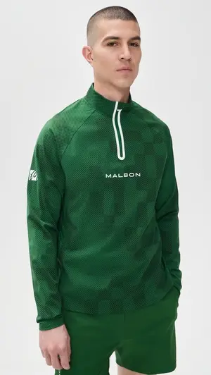 MALBON Performance Raglan Quarter Zip - Eden