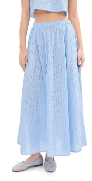 LE BOP Martha Eyelet Skirt - Blue