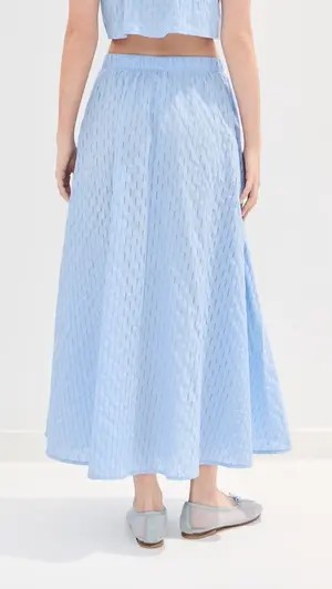 LE BOP Martha Eyelet Skirt - Blue