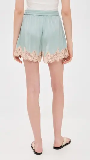 FLEUR DU MAL Juliet Lace Shorts - Frosted Mint