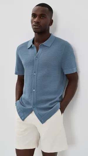Onia Drop Needle Button Up Shirt