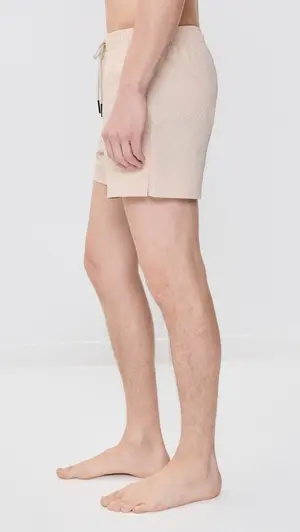 Oas Calo Check Seersucker Swim Shorts - Beige
