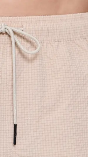 Oas Calo Check Seersucker Swim Shorts - Beige