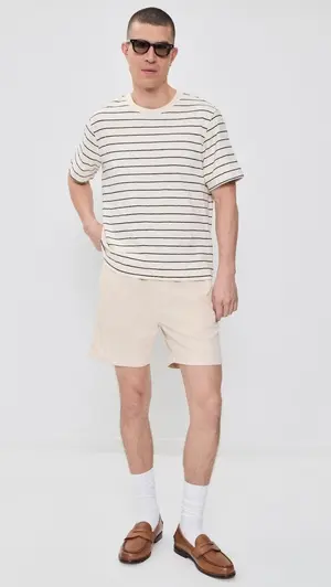 Nn07 Gregor Pull-on Stretch Twill Shorts - Ivory