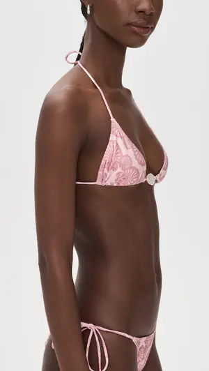 SHANI SHEMER Elysia Bikini Top - Pink Shell Print