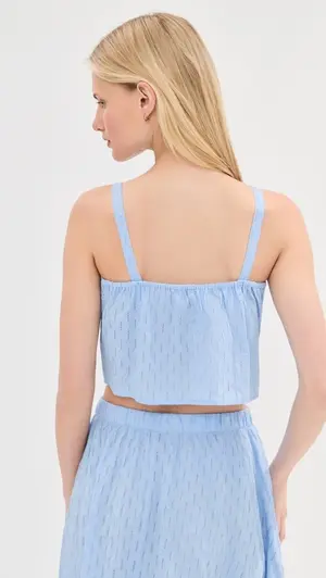 LE BOP Martha Eyelet Top - Blue