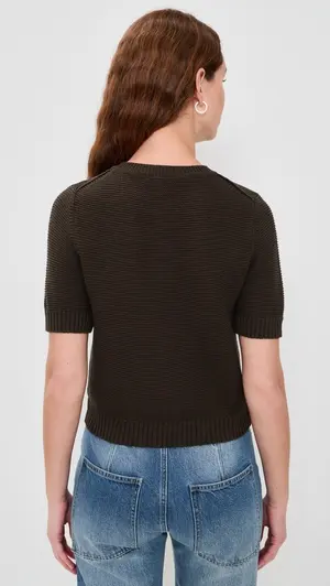 ALEX MILL Elle Linen Cotton Cardigan - Roasted Bean