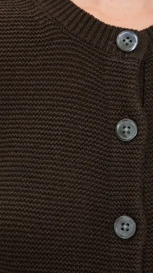 ALEX MILL Elle Linen Cotton Cardigan - Roasted Bean