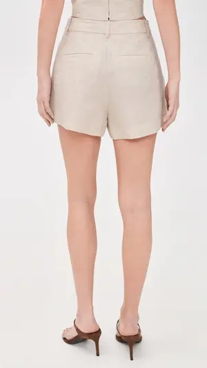 Good American Linen Blend Trouser Shorts