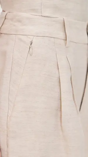 Good American Linen Blend Trouser Shorts