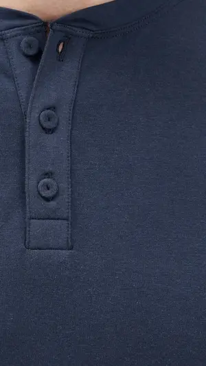 Lunya Slumberknit Henley Tee - Deep Blue