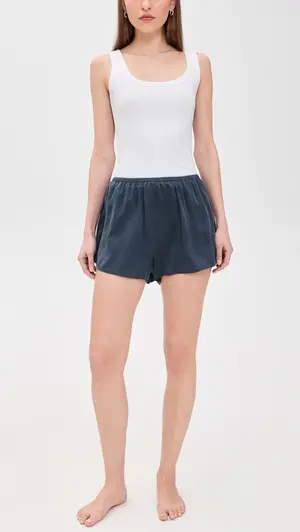 Lunya Washable Silk Tap Shorts - Deep Blue