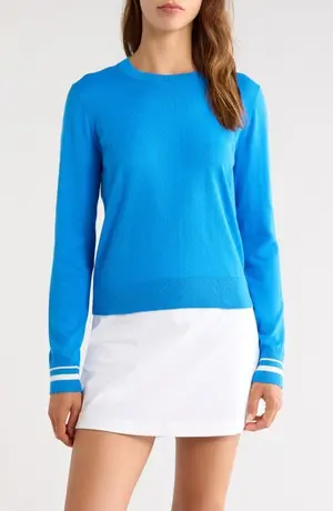 G/fore Cotton Blend Golf Sweater - Cerulean