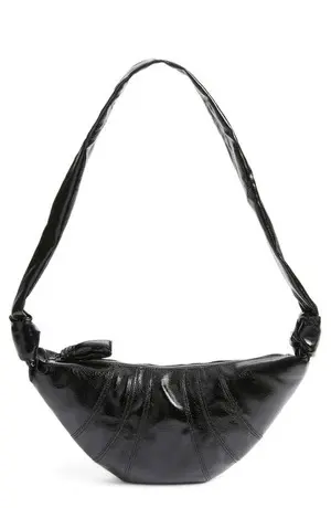 LEMAIRE Small Croissant Coated Cotton Crossbody Bag - Black