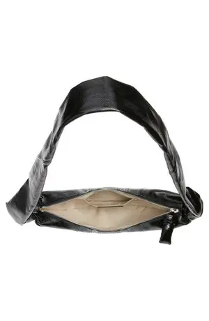LEMAIRE Small Croissant Coated Cotton Crossbody Bag - Black