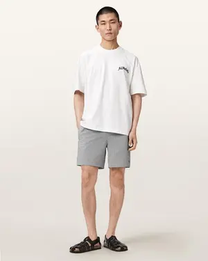 ALLSAINTS Cipher Striped Swim Shorts - White/blue
