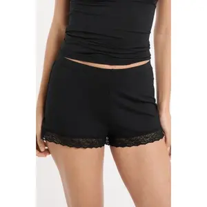 ETAM Lace Trim Shorts - Black