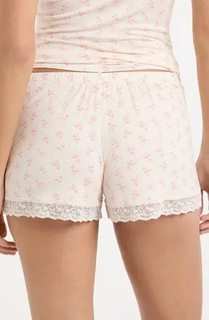 ETAM Lace Trim Shorts - Pink