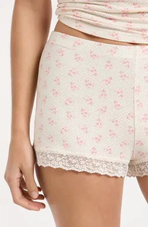 ETAM Lace Trim Shorts - Pink