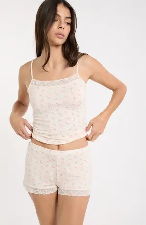 ETAM Lace Trim Shorts - Pink