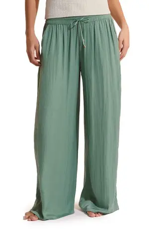 ETAM Wide-leg Pajama Pants - Teal