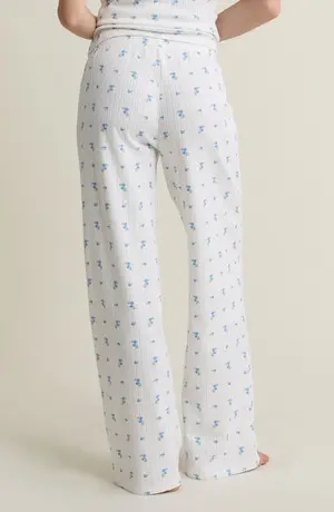 ETAM Katell Pointelle Cotton Pajama Pants - Ecru