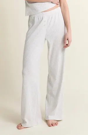 ETAM Katell Pointelle Cotton Pajama Pants - Grey