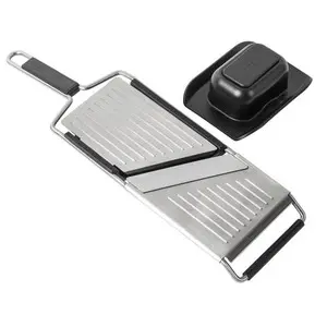 KUHN RIKON Essential Mandoline Slicer With Adjustable Stainless Steel Blade For Vegetables & Fruit - Silver