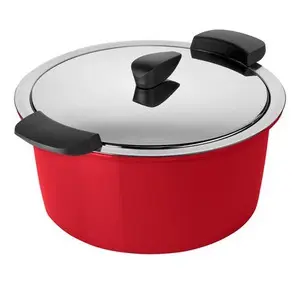 KUHN RIKON Hotpan Stainless Steel Cooking Pot With Insulated Bowl - Red