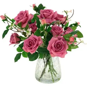 MARK ROBERTS Roses In Crackle Vase - Blush