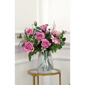 MARK ROBERTS Roses In Crackle Vase - Pink