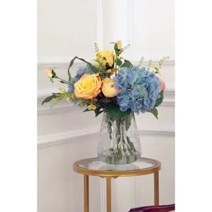 MARK ROBERTS Rose Hydrangea Crackle Vase - Yellow