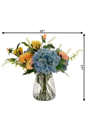 MARK ROBERTS Rose Hydrangea Crackle Vase