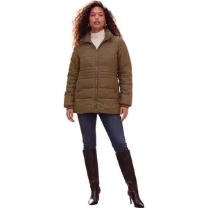 Roaman's Lightweight Quilted Zip-up Jacket - Nutmeg