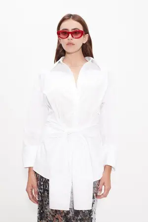 SIMONMILLER Inna Poplin Top - Macadamia
