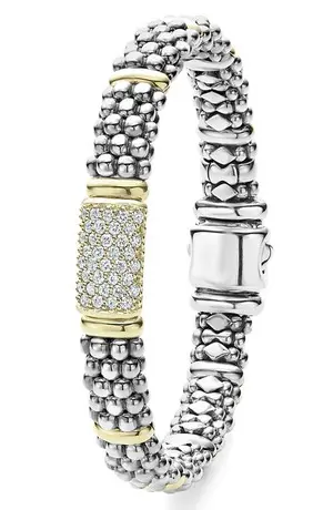 Lagos Signature Caviar Pavé Diamond Bracelet