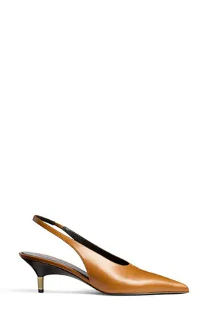 Khaite Bella Kitten Heel Slingback Pump - Cuoio