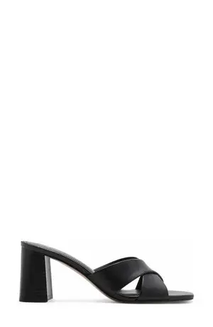 Mango Block Heel Sandals - Black