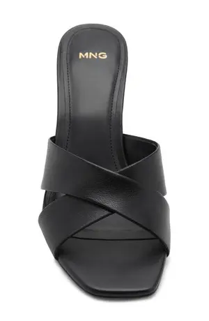 Mango Block Heel Sandals - Black