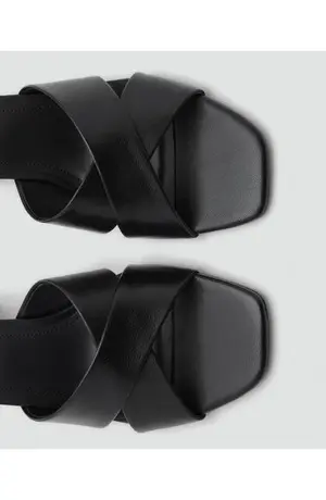 Mango Block Heel Sandals - Black